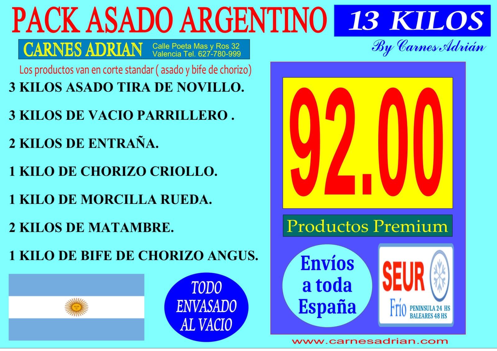 Pack 9 / 13Kg – Carnes Adrian